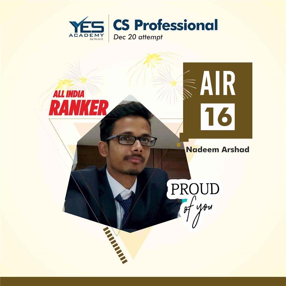 CS Executive AIR Rankers | Success Stories & Top Performers | Yes Academy